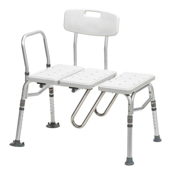 Drive Medical Splash Defense Transfer Shower Bench with Curtain Guard ...